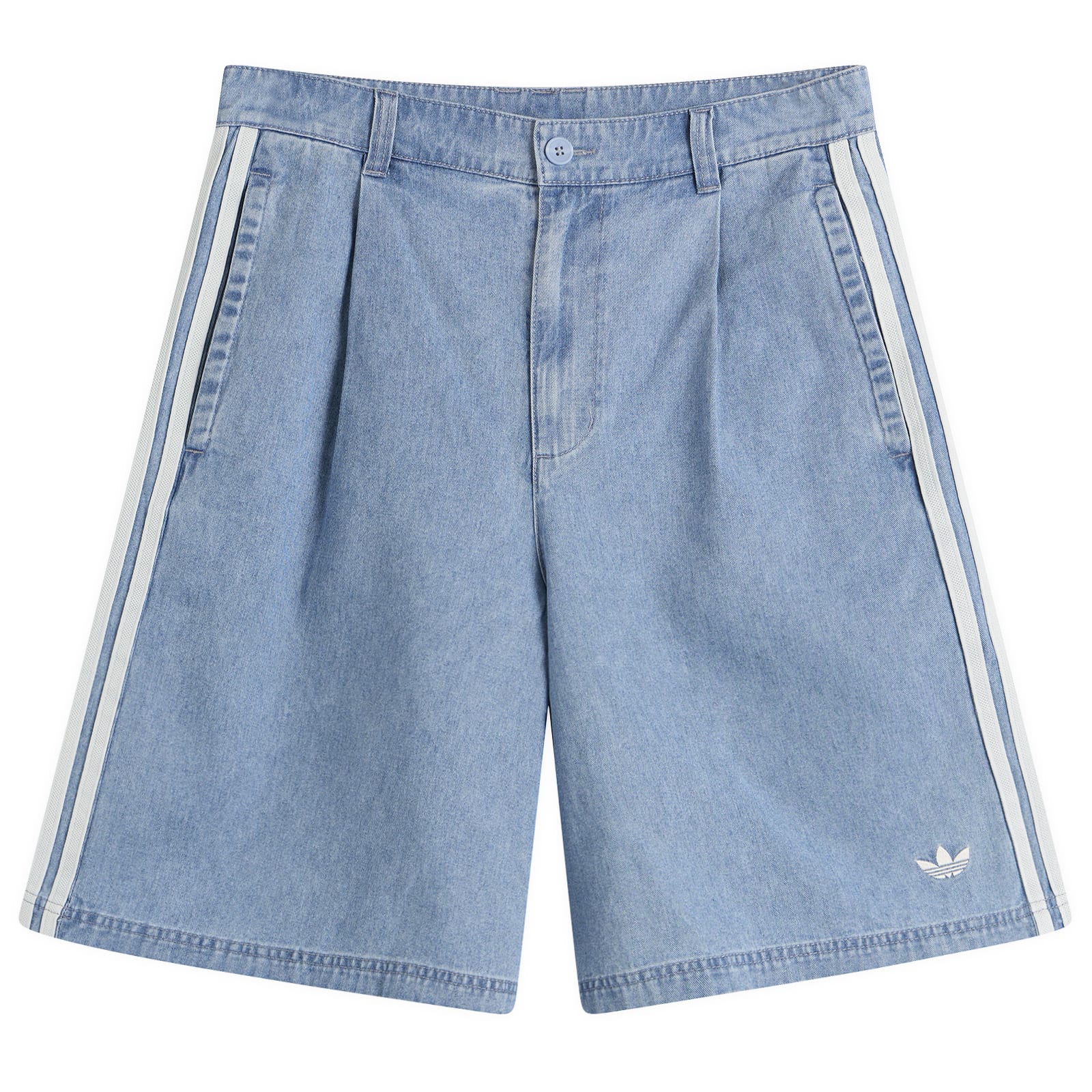 ADIDAS Adidas Denim Shorts with 3-Stripes